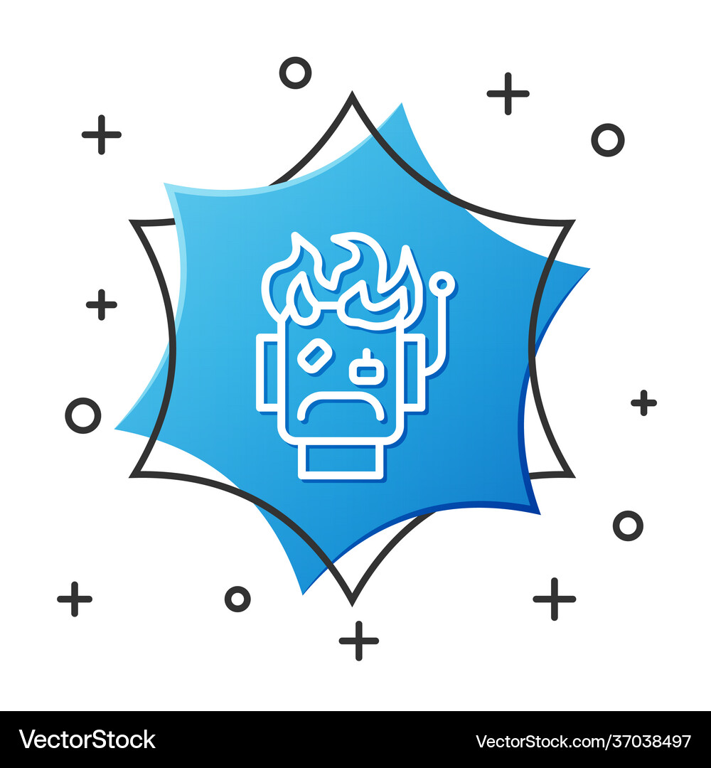 White line robot burned out icon isolated on Vector Image