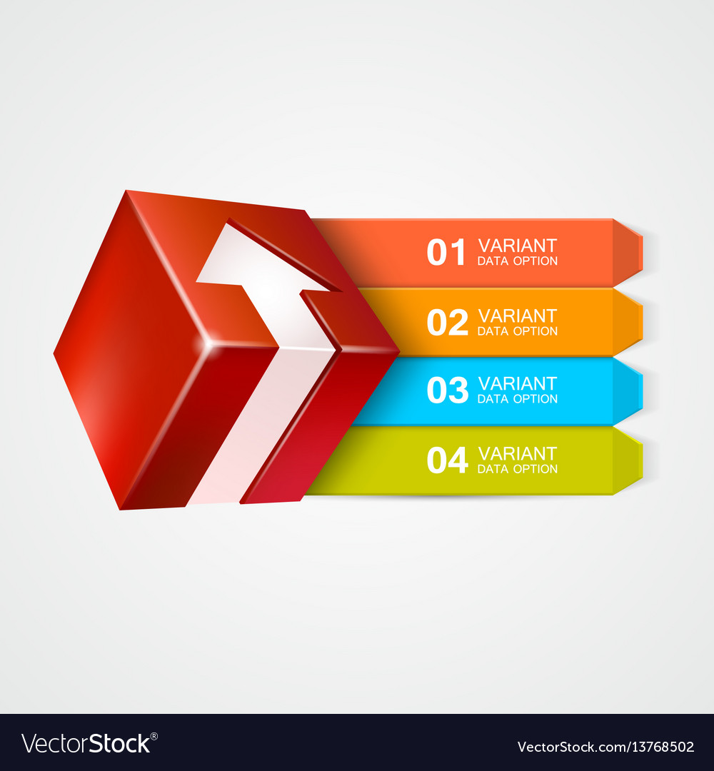 Box with arrow infographics concept Royalty Free Vector