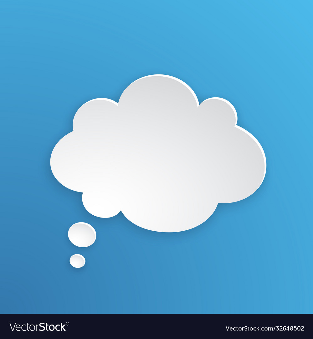 Comic speech bubble cloud shape in paper version Vector Image
