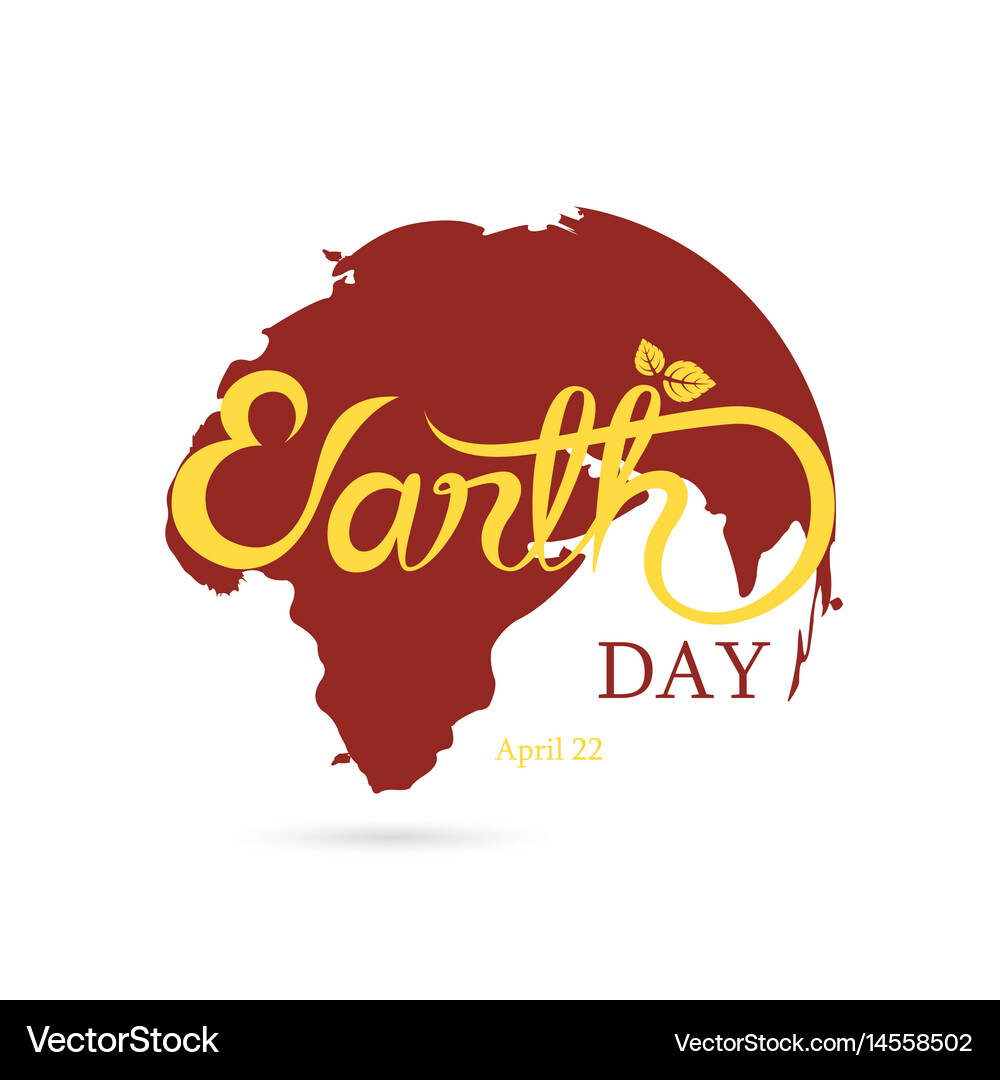 Globe sign and green earth day typographical Vector Image