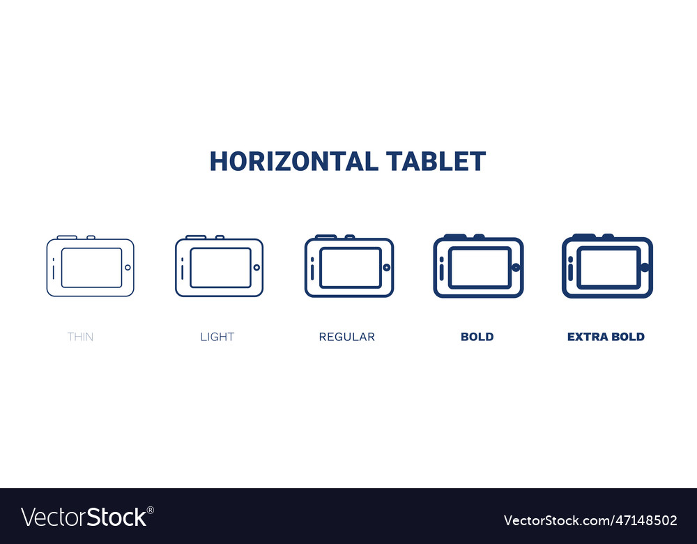 Horizontal tablet icon thin light regular bold Vector Image