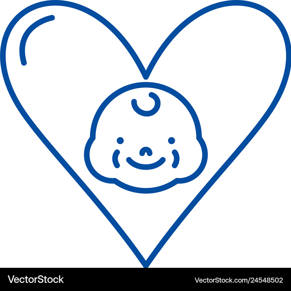 Love to child line icon concept Royalty Free Vector Image