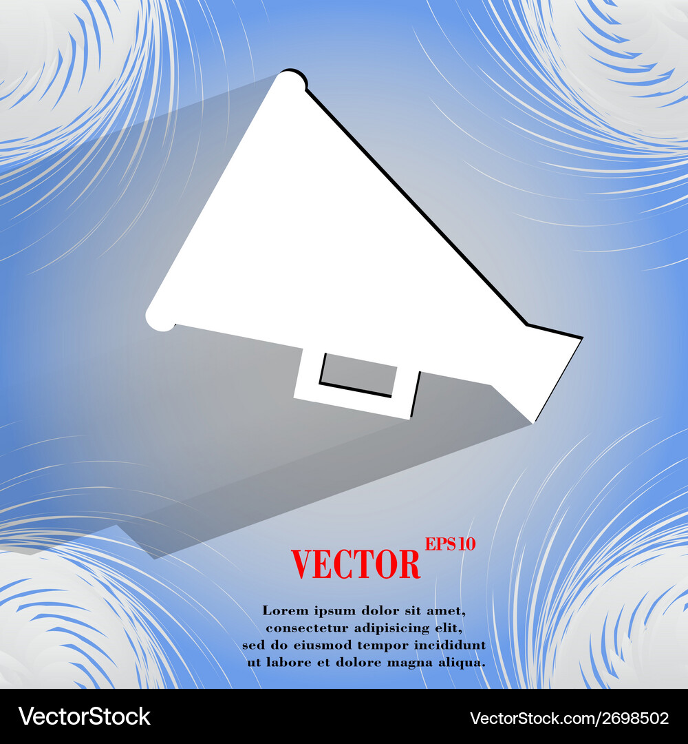Megaphone loud-hailer icon on a flat geometric Vector Image