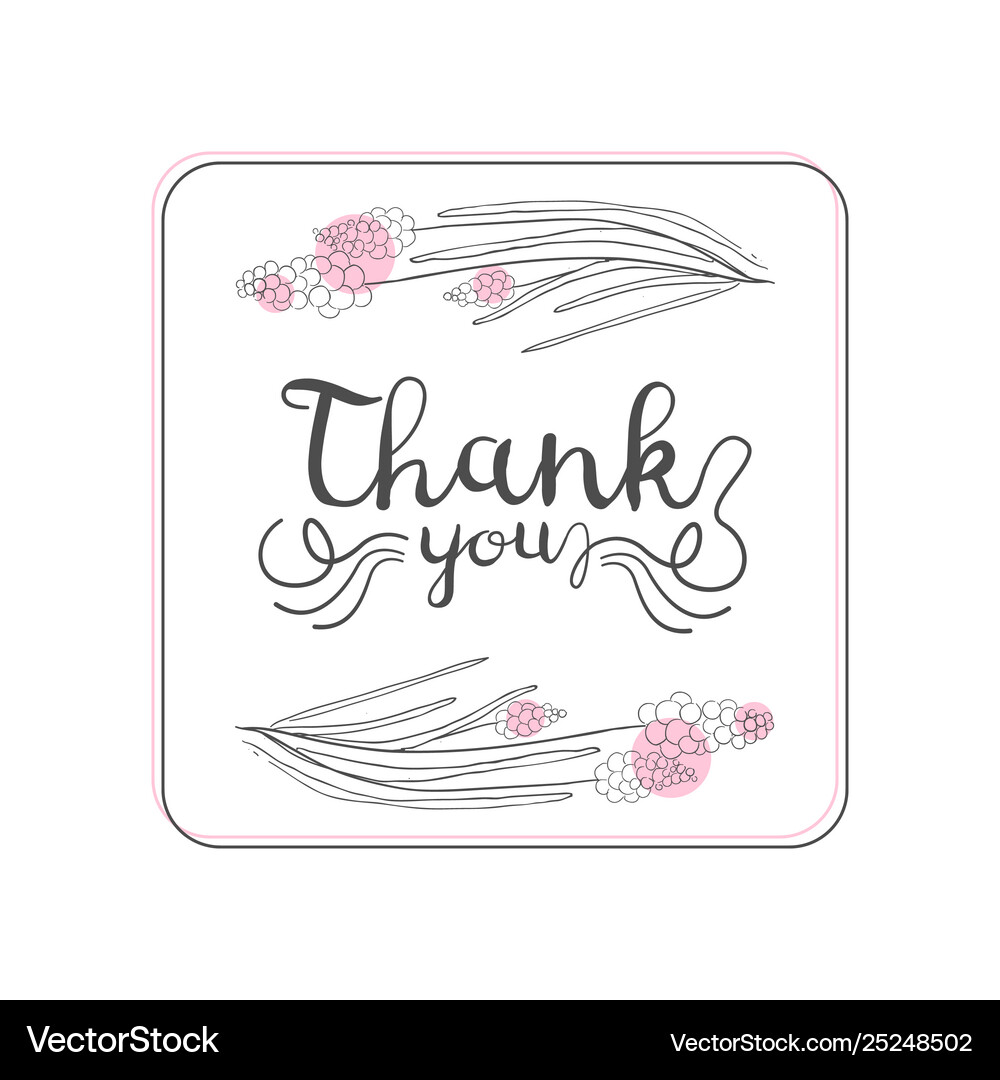 Thank you handwritten inscription design element Vector Image