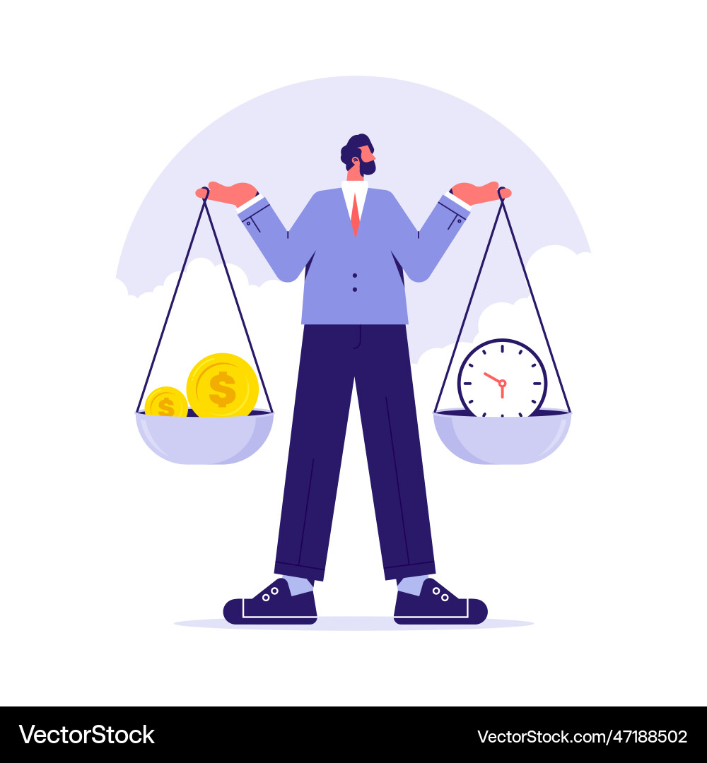 Work life balance find perfect balance between Vector Image