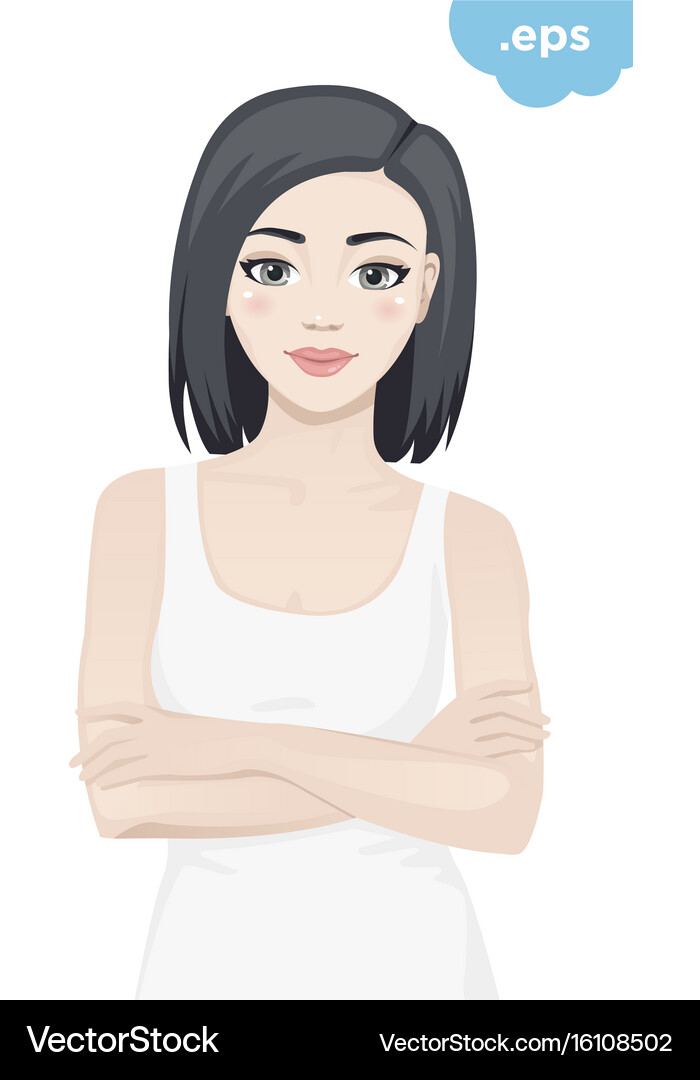 Young woman on a white background Royalty Free Vector Image