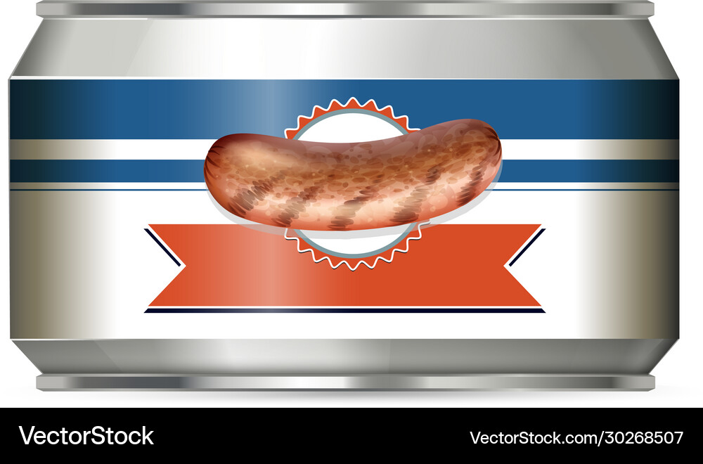 Canned food design template on white background Vector Image