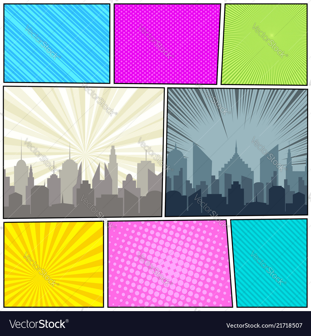 Comic book page composition Royalty Free Vector Image