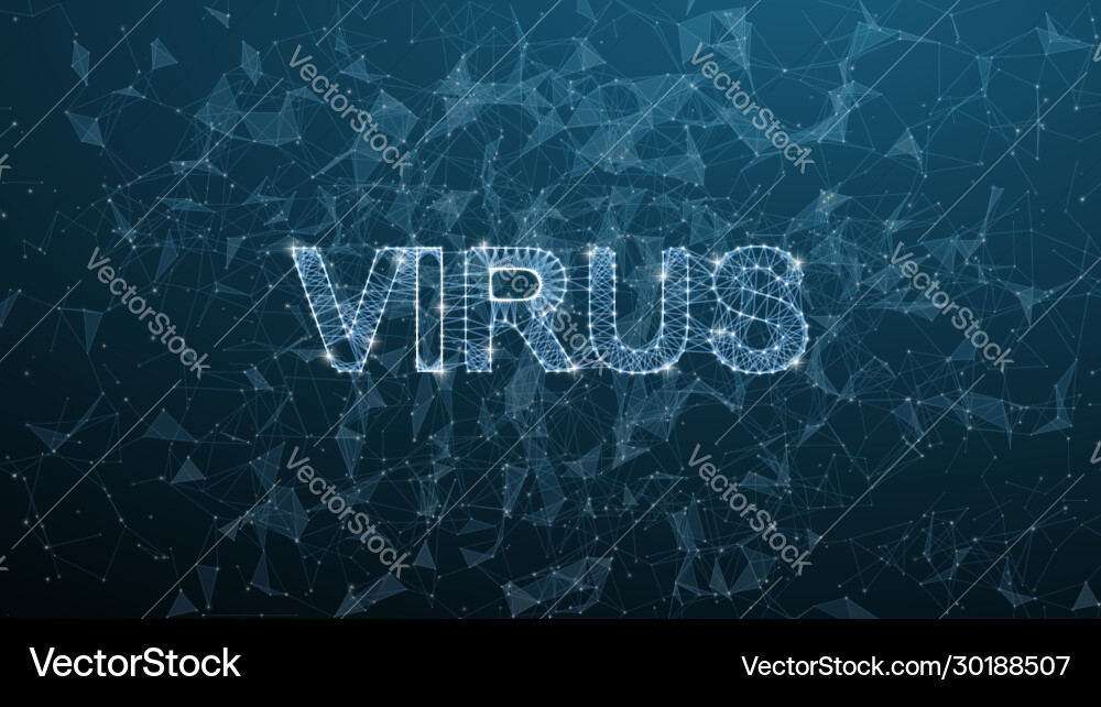 Corona virus 3d polygonal text virus infections Vector Image