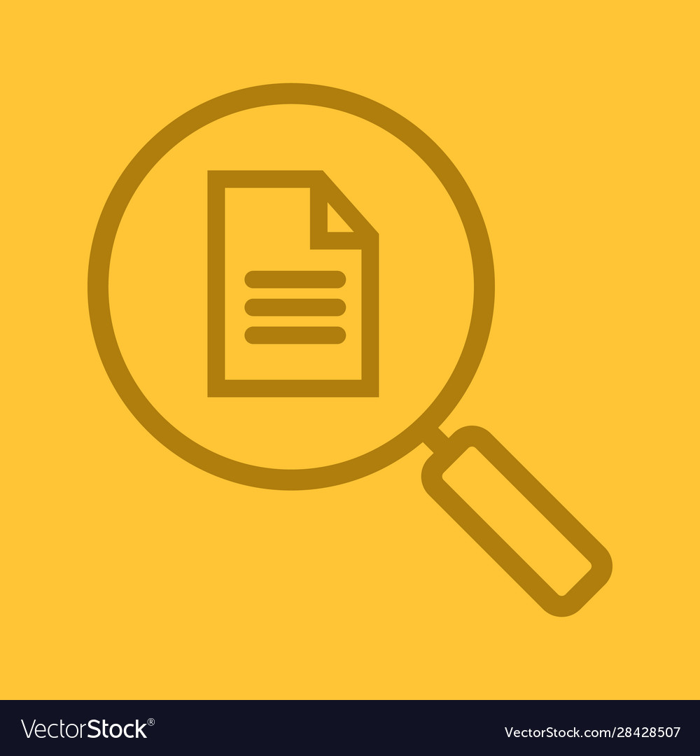 Document search linear icon Royalty Free Vector Image