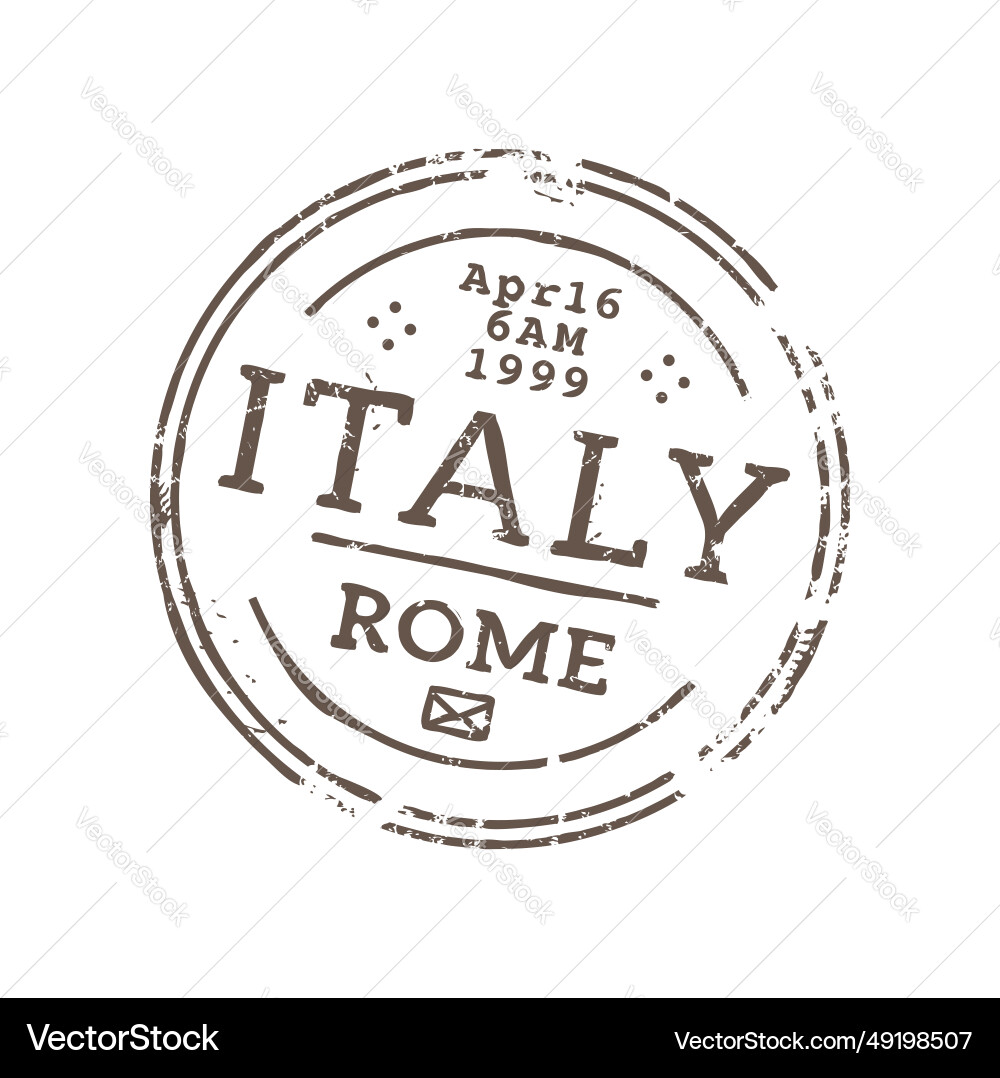 Italy rome postage and postal rubber stamp Vector Image