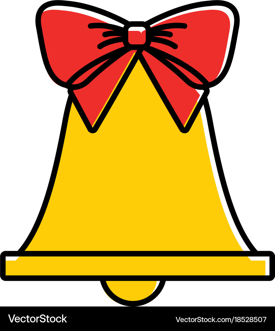 Merry christmas bell and bow decoration Royalty Free Vector