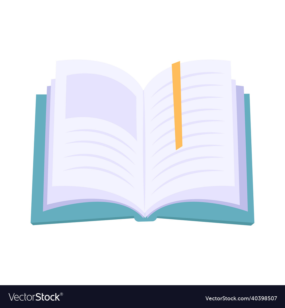 Open book flat composition Royalty Free Vector Image