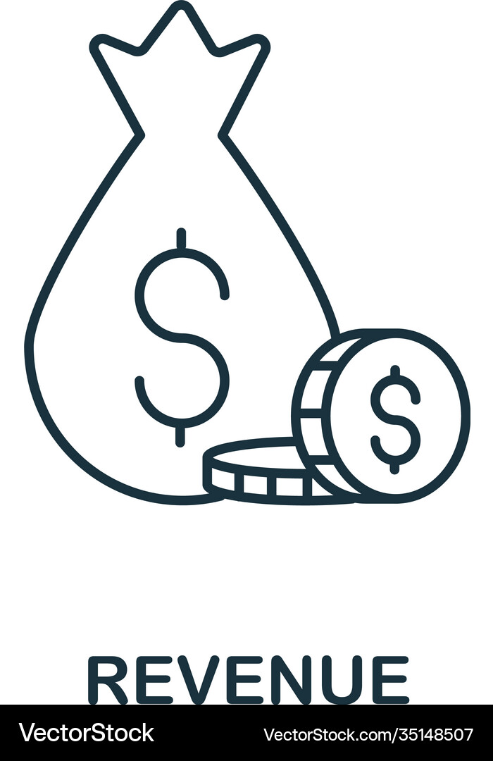 Revenue icon from crowdfunding collection simple Vector Image
