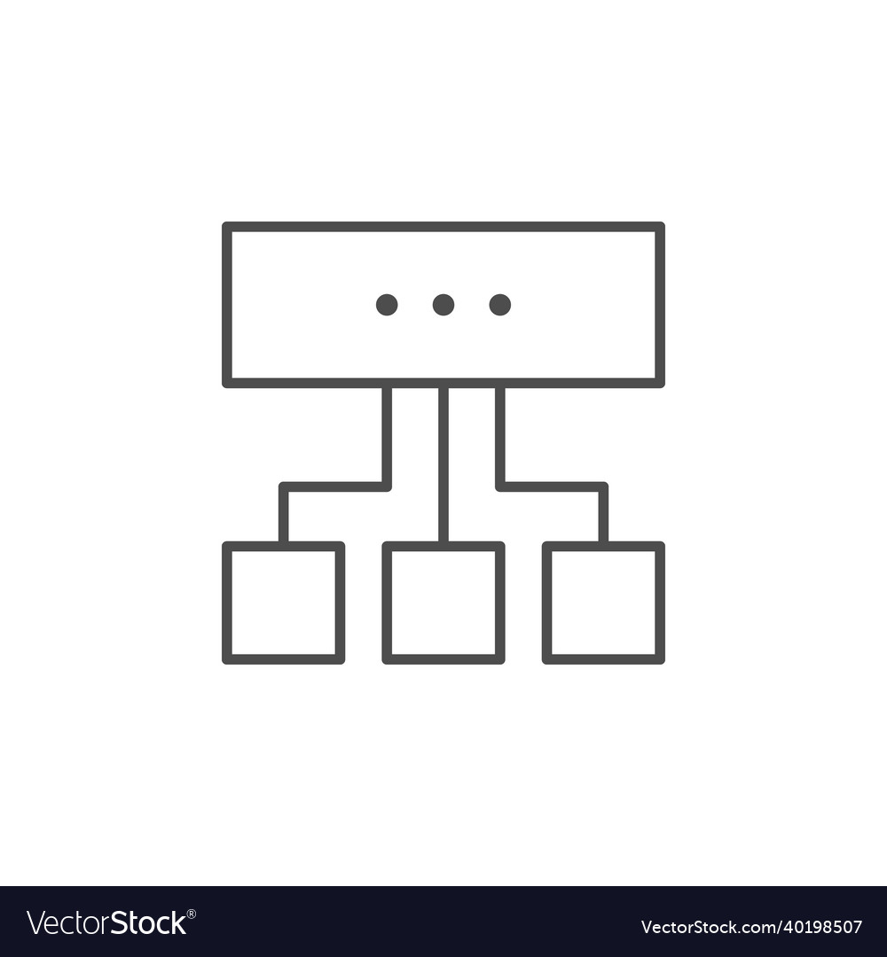 Server structure line outline icon Royalty Free Vector Image