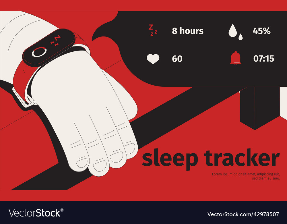 Sleep tracker isometric background Royalty Free Vector Image