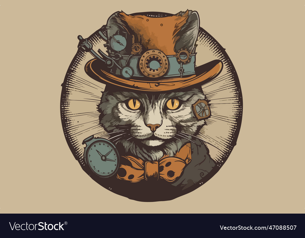 Steampunk dog vintage Royalty Free Vector Image
