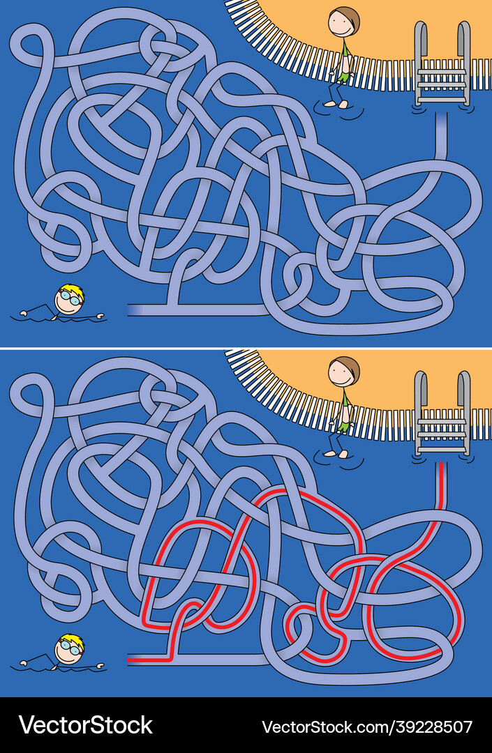 Summer maze Royalty Free Vector Image - VectorStock