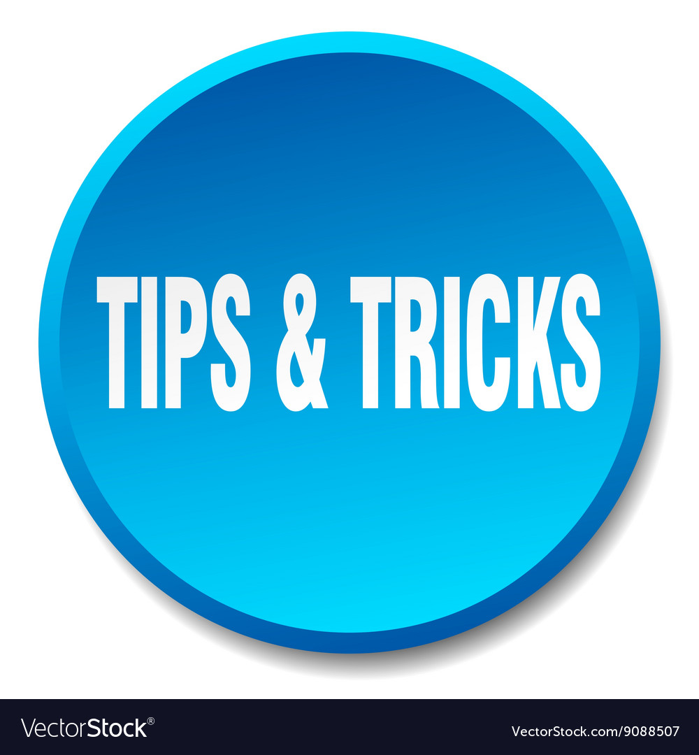 Tips tricks blue round flat isolated push button Vector Image