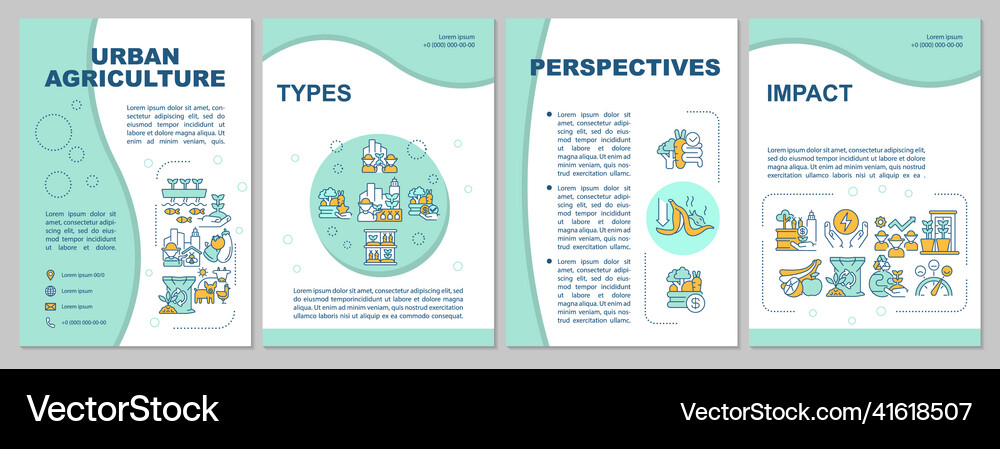 Urban agriculture mint brochure template Vector Image