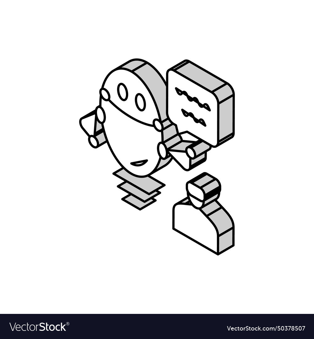Virtual Robot Isometric Icon Royalty Free Vector Image