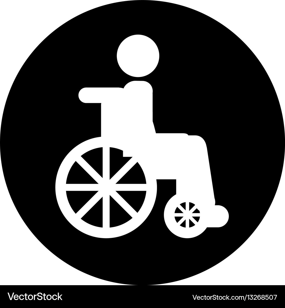 Wheelchair with patient icon Royalty Free Vector Image