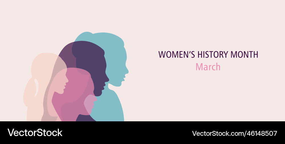 Womens history month banner3 Royalty Free Vector Image
