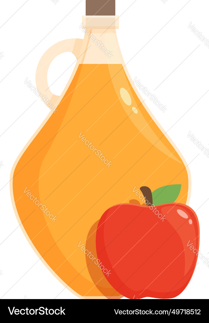 Apple cider fresh icon cartoon natural Royalty Free Vector