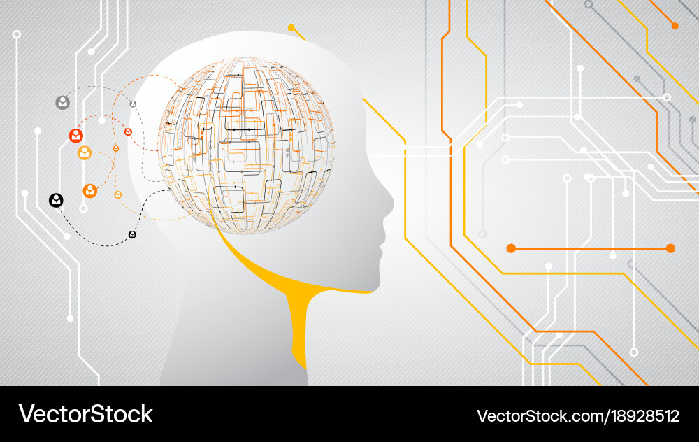 Creative brain concept background artificial Vector Image