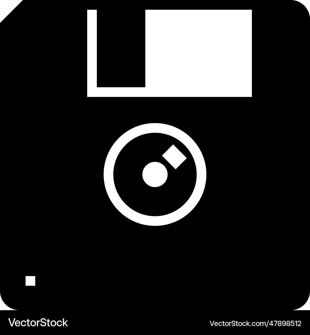 Diskette icon black color symbol or emblem Vector Image