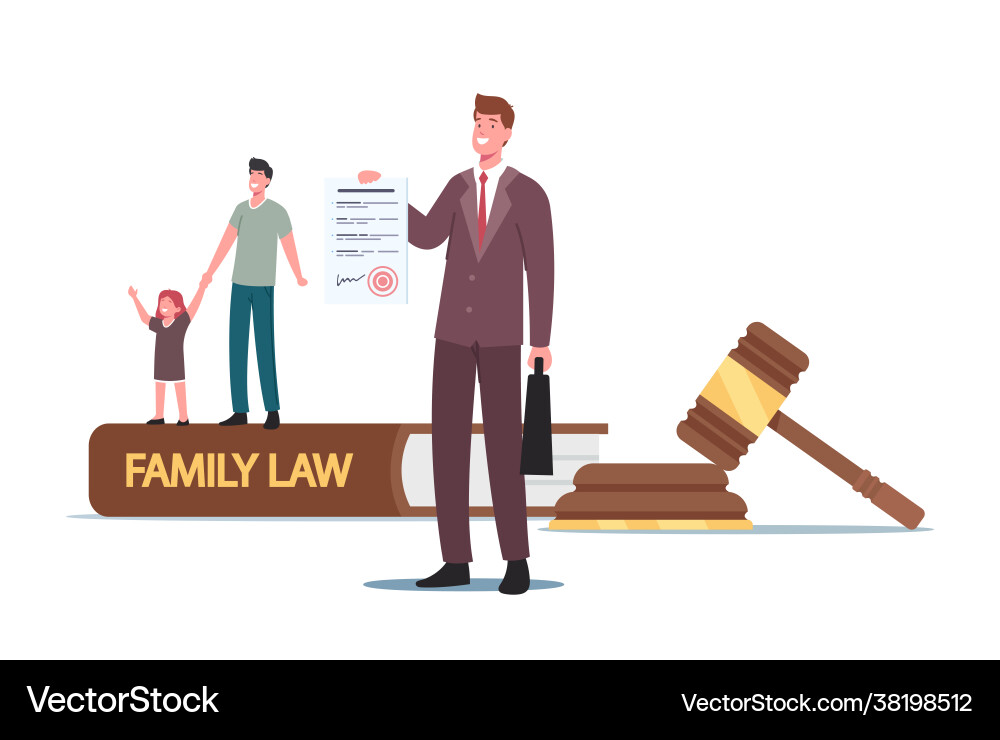 Divorce child custody or alimony tiny father Vector Image