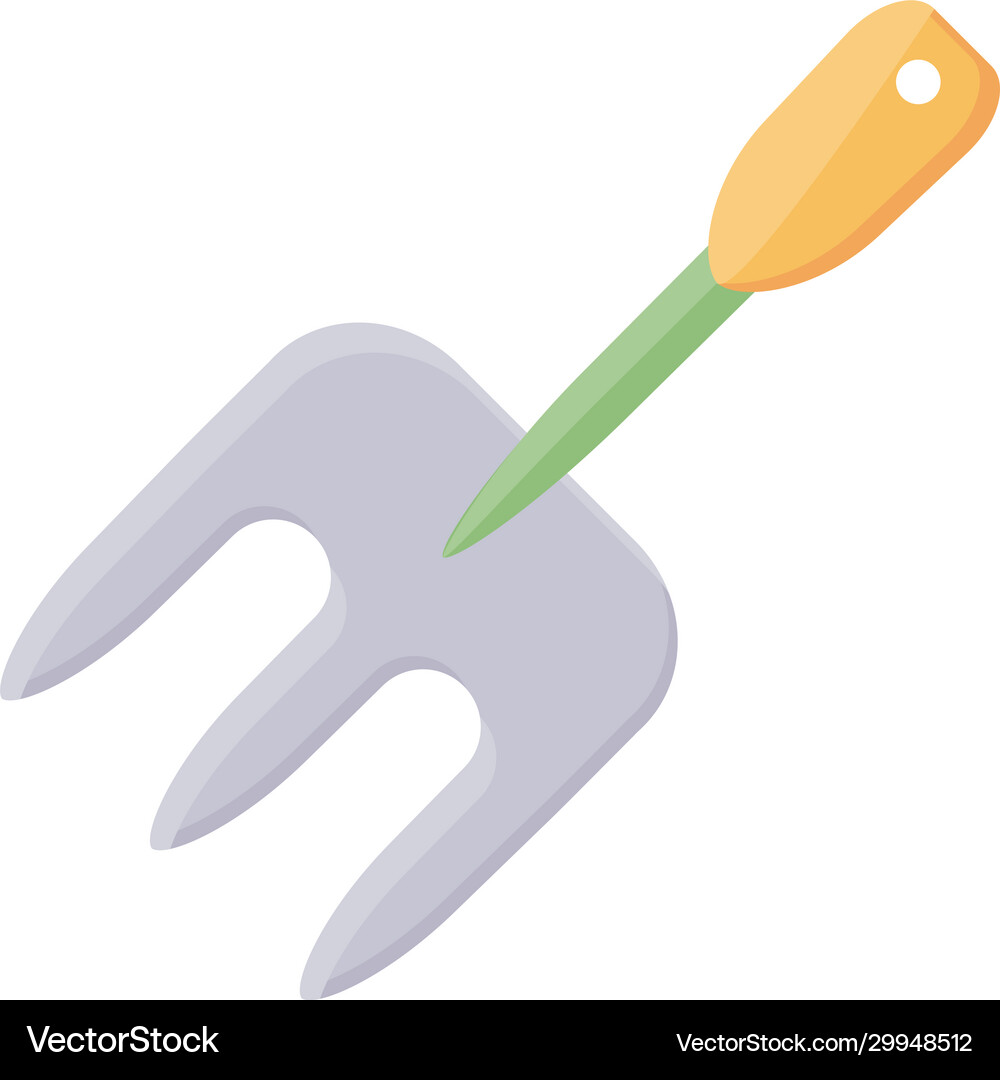 Gardening fork icon flat detail style Royalty Free Vector