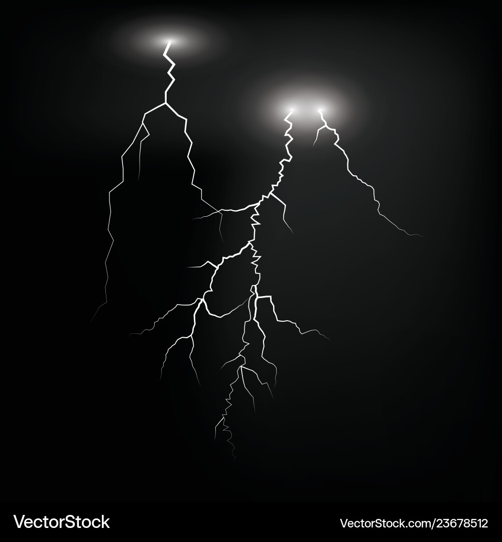 Lightening and thunder bolt or electric glow and Vector Image