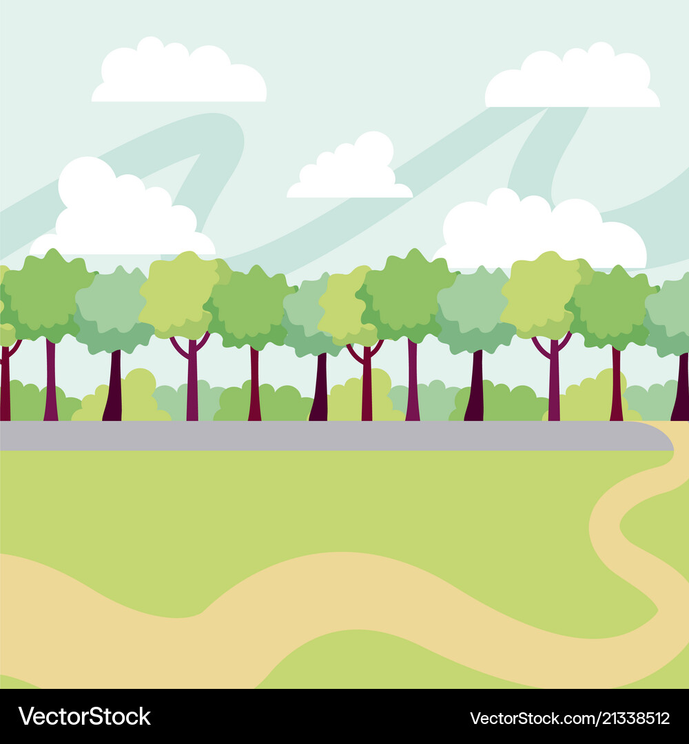 People park and city Royalty Free Vector Image