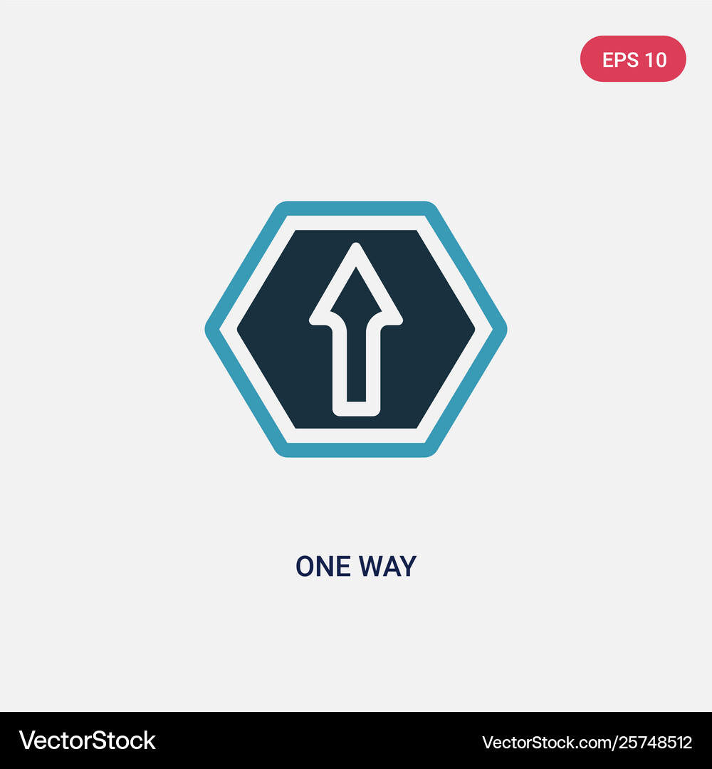Two color one way icon from signs concept Vector Image