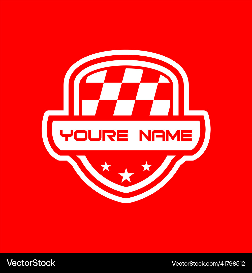 Vintage badge race logo design Royalty Free Vector Image