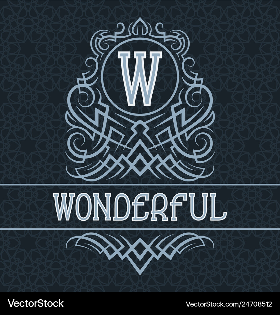 Vintage label design template for wonderful Vector Image