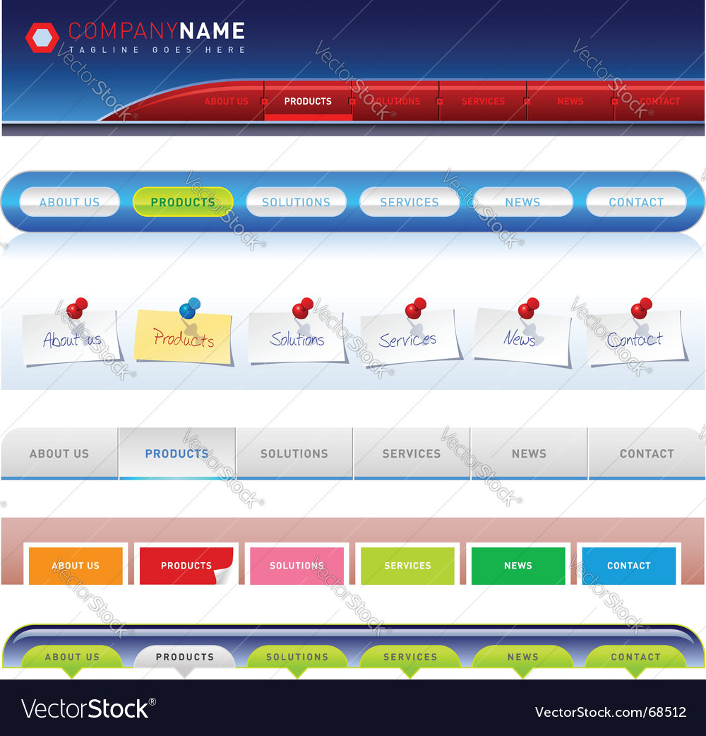 Web menu Royalty Free Vector Image - VectorStock