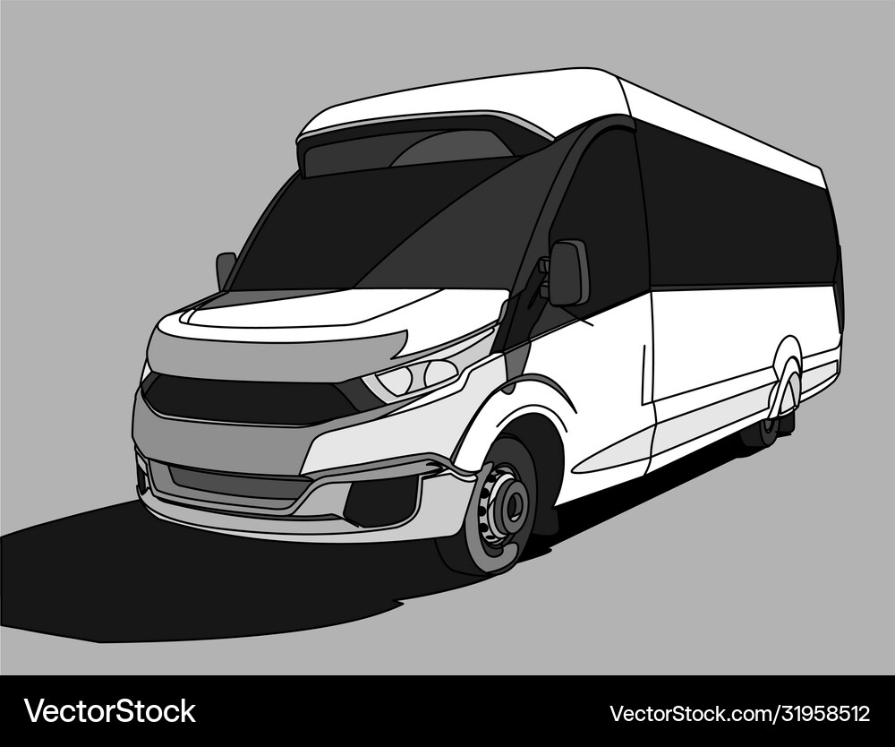 White bus three quarter view tourist bus Vector Image