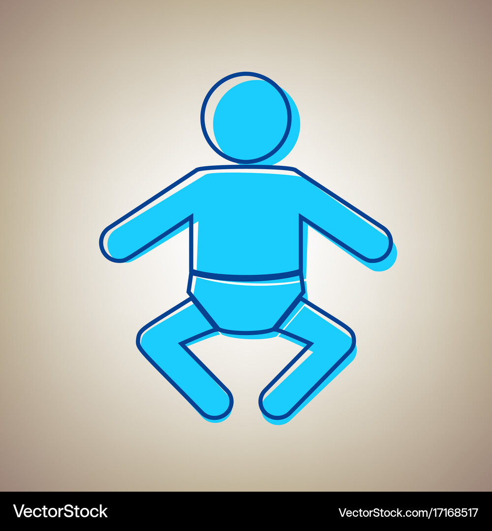 Baby sign sky blue icon Royalty Free Vector Image
