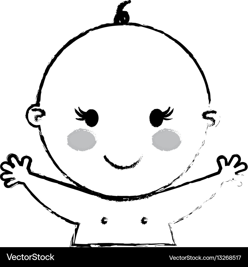 Beautiful baby cartoon Royalty Free Vector Image