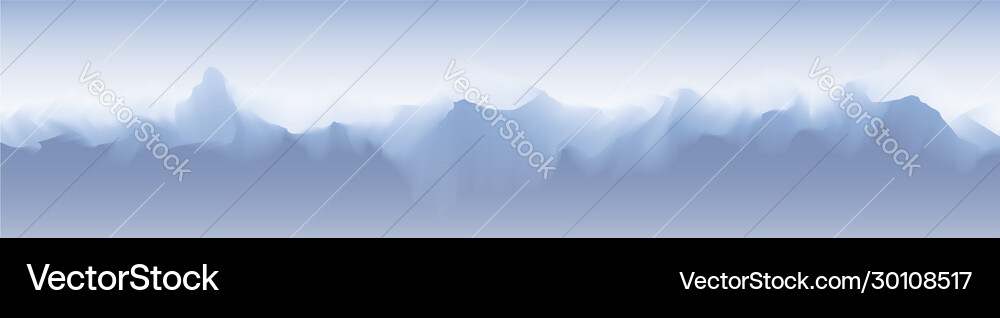 Beautiful blue mountain landscape banner Vector Image