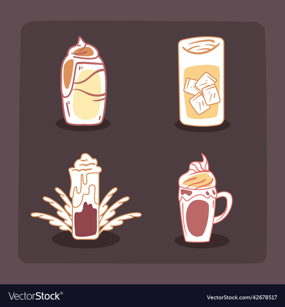 Flat coffee items set Royalty Free Vector Image