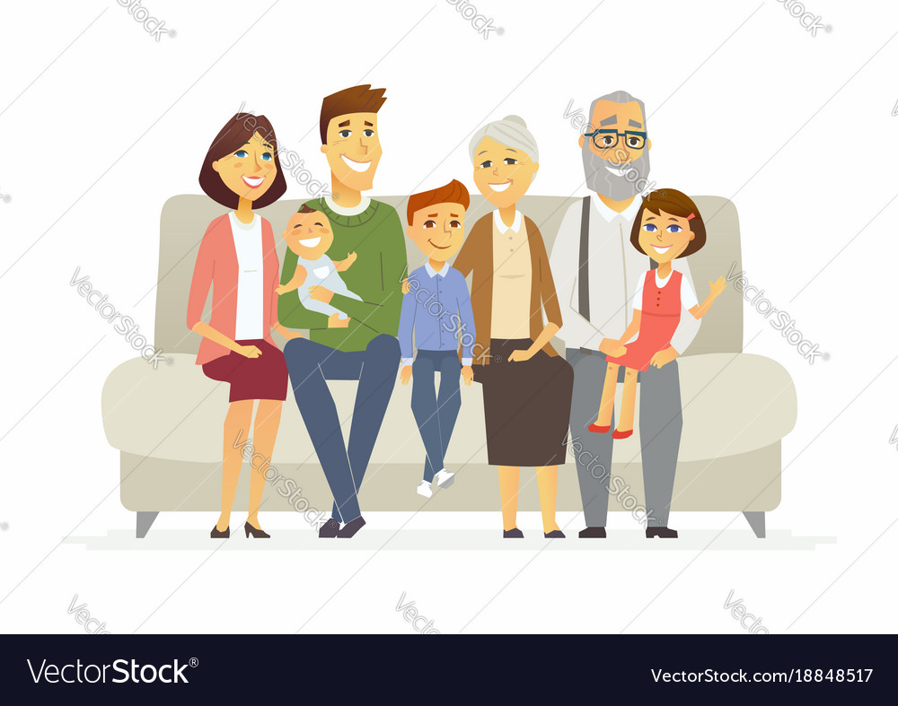 Happy family - cartoon people characters isolated Vector Image
