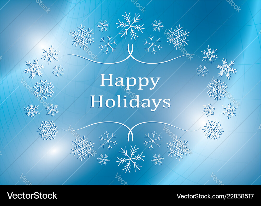 Happy holidays - blue greeting card Royalty Free Vector