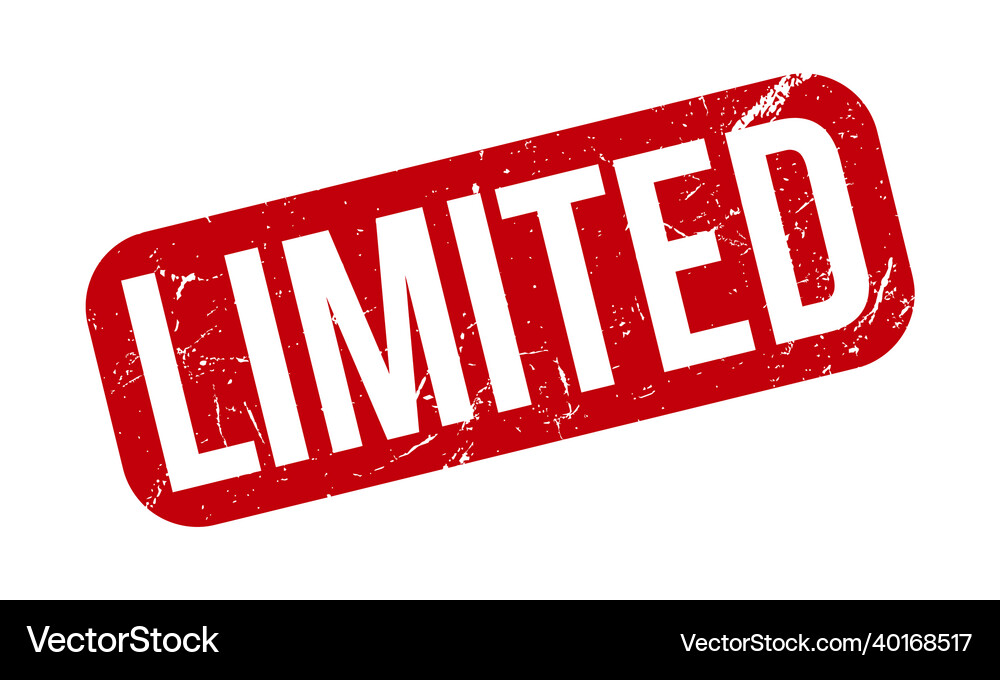 Limited rubber stamp red rubber grunge Royalty Free Vector