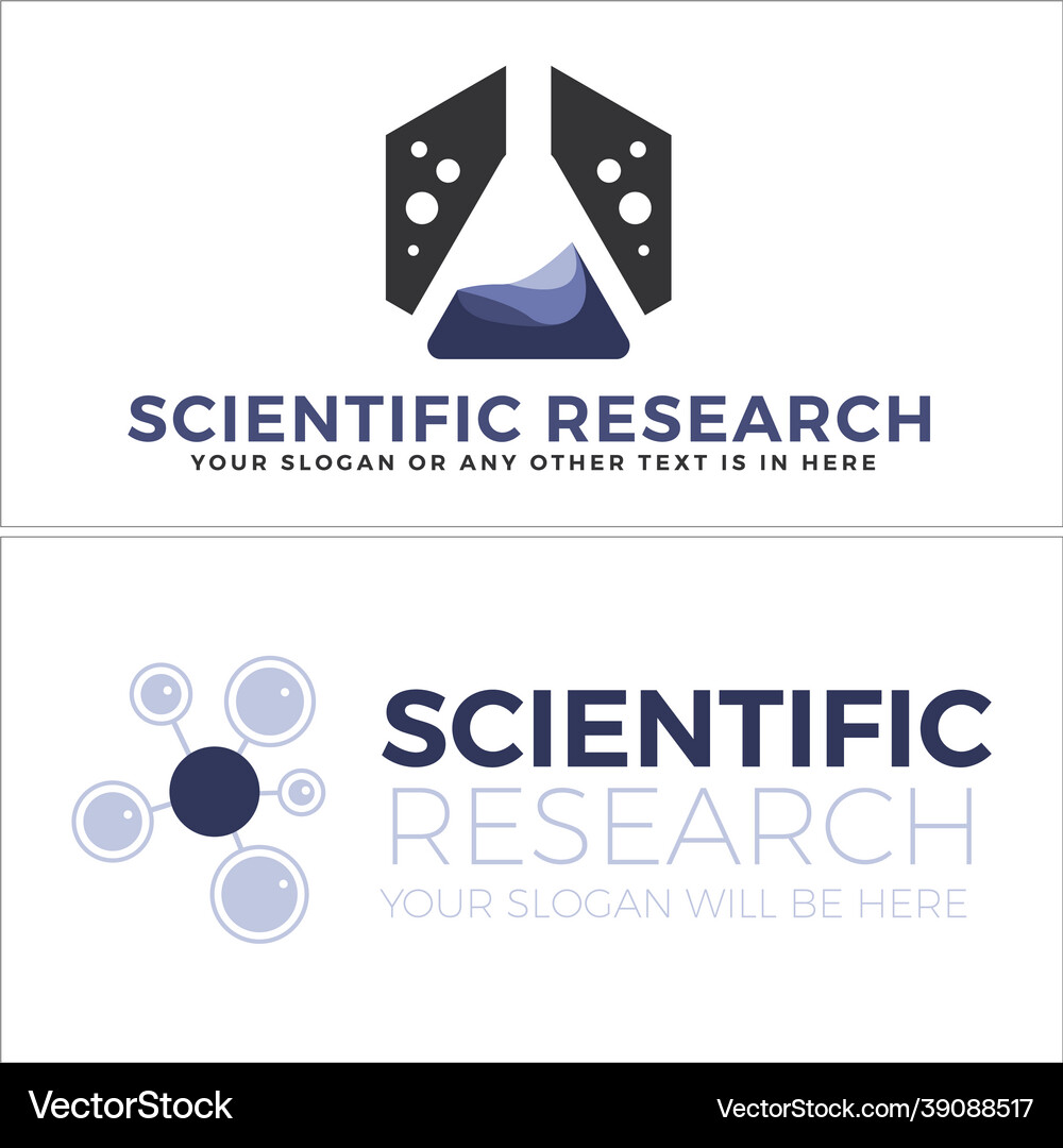 Medical scientific lab education logo design Vector Image