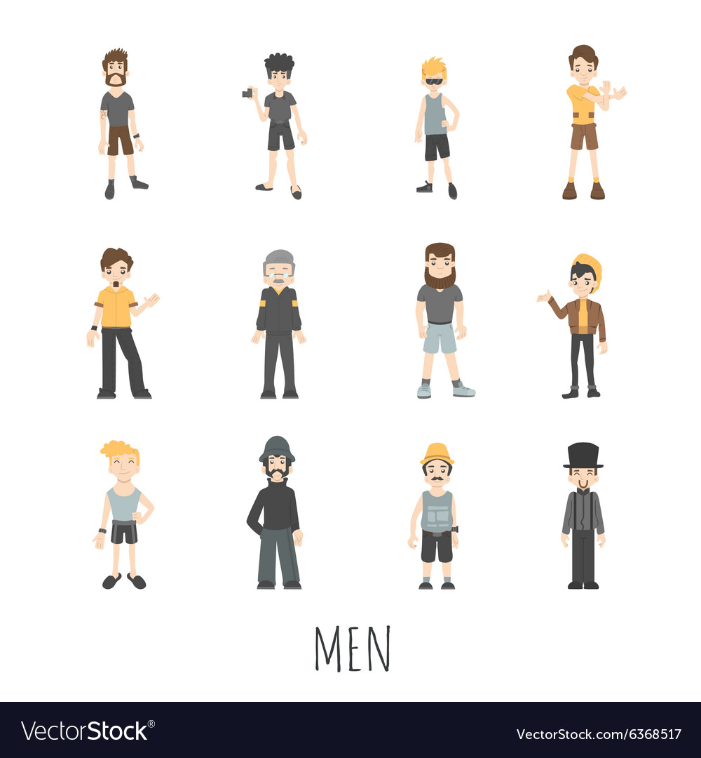 Men set eps10 format Royalty Free Vector Image