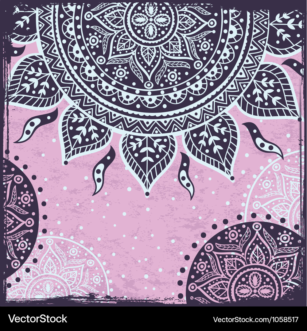 Purple Indian sun ornament Royalty Free Vector Image
