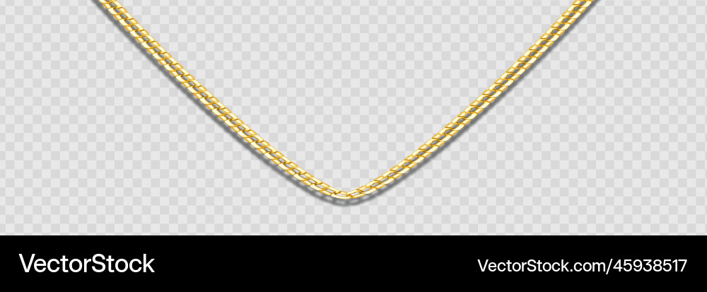 Set of realistic golden chains Royalty Free Vector Image